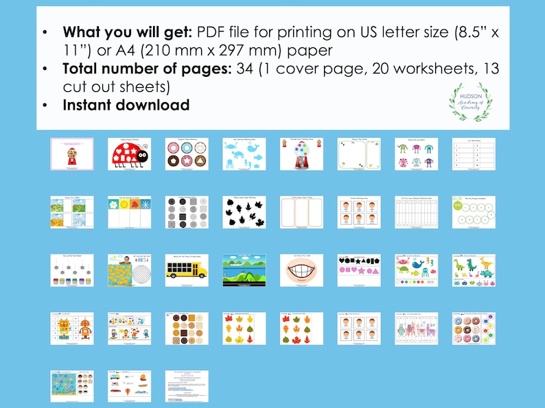 Toddler Busy Book Printable Busy Book File Folder Game | Etsy