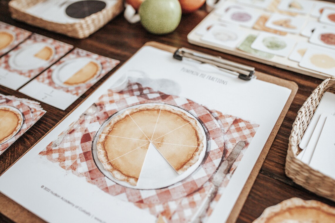 Pumpkin Pie Fraction Printable: Autumn Math Worksheet (PDF) - Etsy