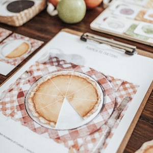 Pumpkin Pie Fraction Printable: Autumn Math Worksheet (PDF) - Etsy