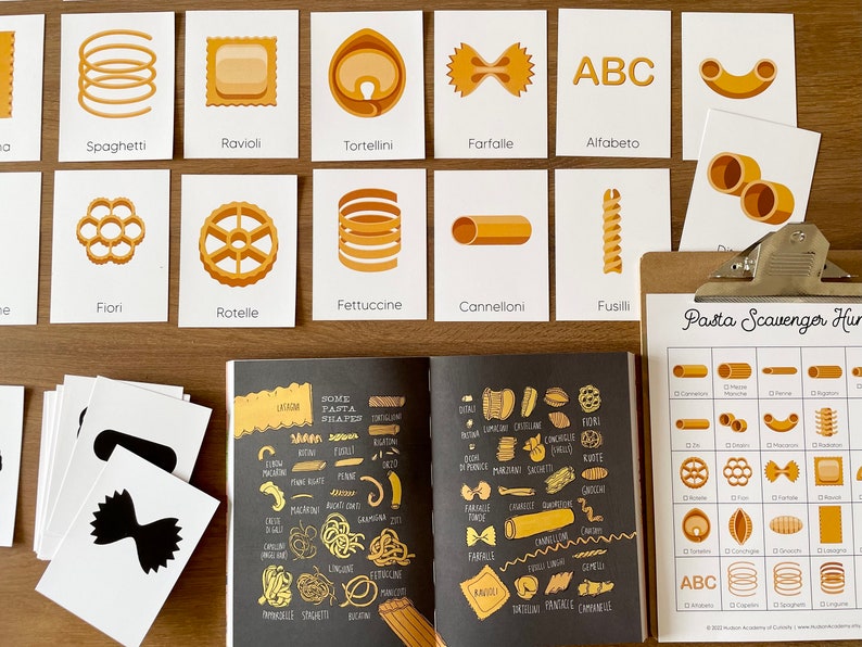 Pasta Shape Cards Printable MONTESSORI MATERIALS PRINTABLE - Etsy