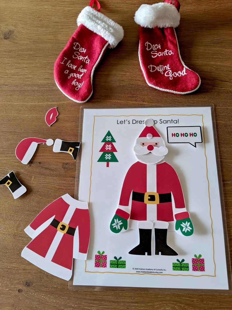 Santa Paper Doll Christmas Busy Book Winter Indoor Activity | Etsy