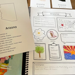 USA 50 States and State Capitals, 50 States of USA Research Journal, 50 ...