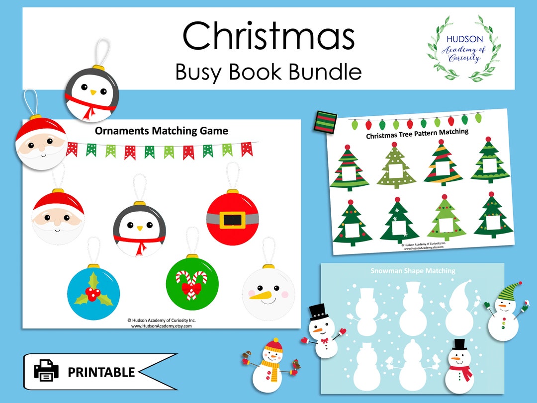 Christmas Busy Book, Printable Toddler Busy Book, File Folder Game ...