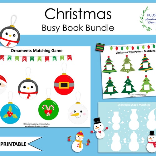 Christmas Busy Book Printable Toddler Busy Book File Folder | Etsy