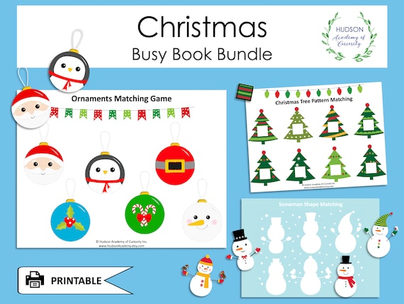 Christmas Busy Book Printable Toddler Busy Book File Folder | Etsy