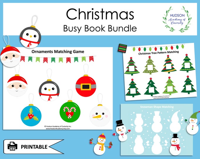 Christmas Activity Bundle: Winter Busy Book for Toddlers (PDF) - Etsy ...