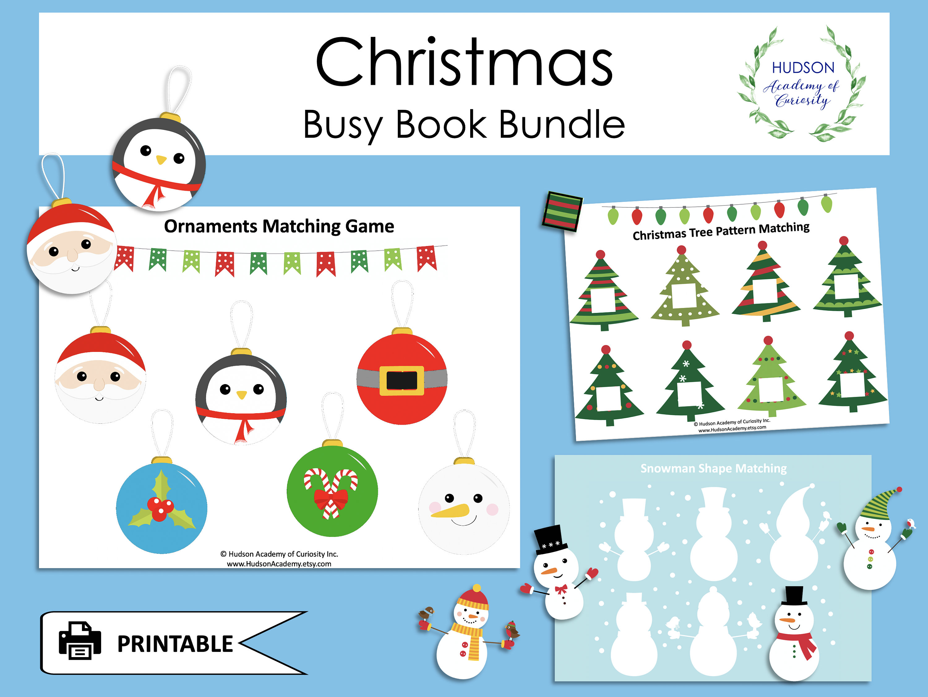Christmas Busy Book Printable Toddler Busy Book File Folder | Etsy