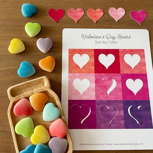 Valentine's Day Sorting Activities Bundle, Size Sorting, Color Sorting ...