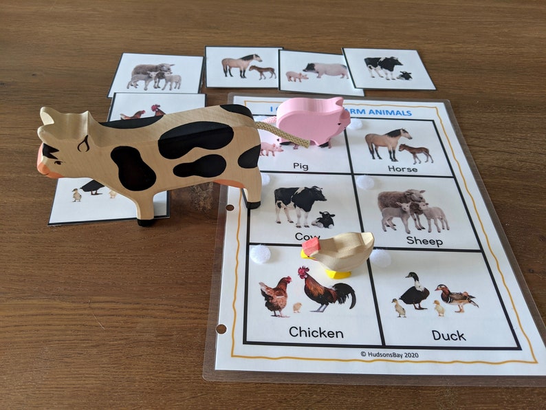 FARM ANIMAL MATCHING Worksheet Learning Binder File Folder | Etsy