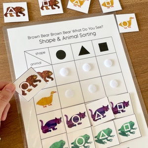 Brown Bear Busy Book: Shape & Color Sorting Game (digital Download) - Etsy