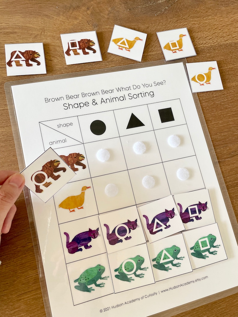 Brown Bear Busy Book: Shape & Color Sorting Game (digital Download) - Etsy