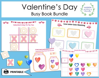 Valentine's Day Busy Book, Valentine Printable, Busy Binder, Toddler ...