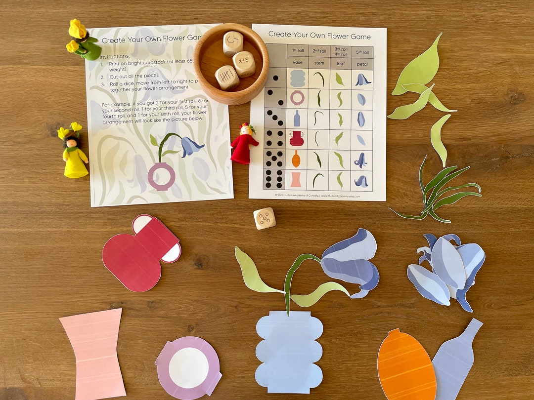Roll A Flower Game Printable Game Toddler Dice Game - Etsy Canada