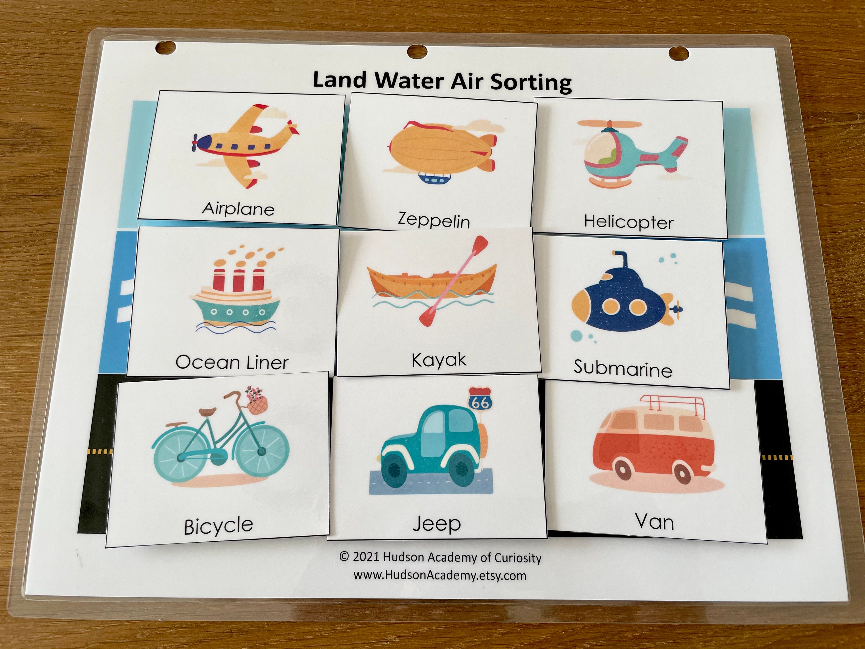 Toddler Busy Book Page Land Water Air Sorting Things That Go | Etsy