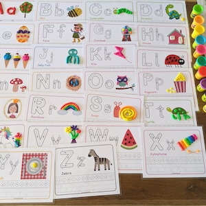 Alphabet Play Dough Mats: Letter Formation, Tracing (PDF) - Etsy