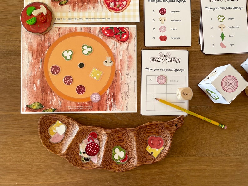 Pizza Counting Worksheet Toddler Busy Book Pizza Printable | Etsy