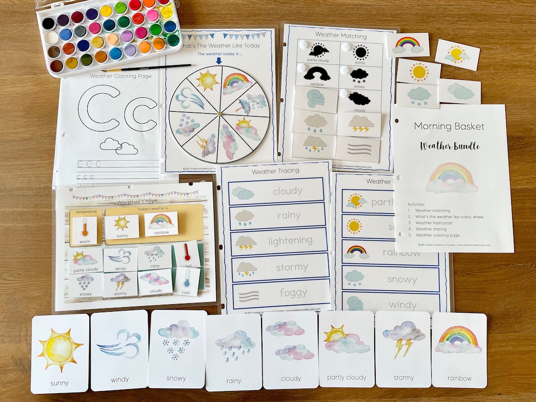 Weather Printable, Weather Printable Worksheet, Weather Flashcards ...