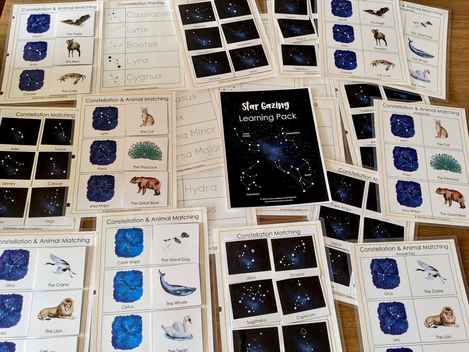 Constellations Learning Pack: Astronomy Matching & Tracing (PDF) - Etsy