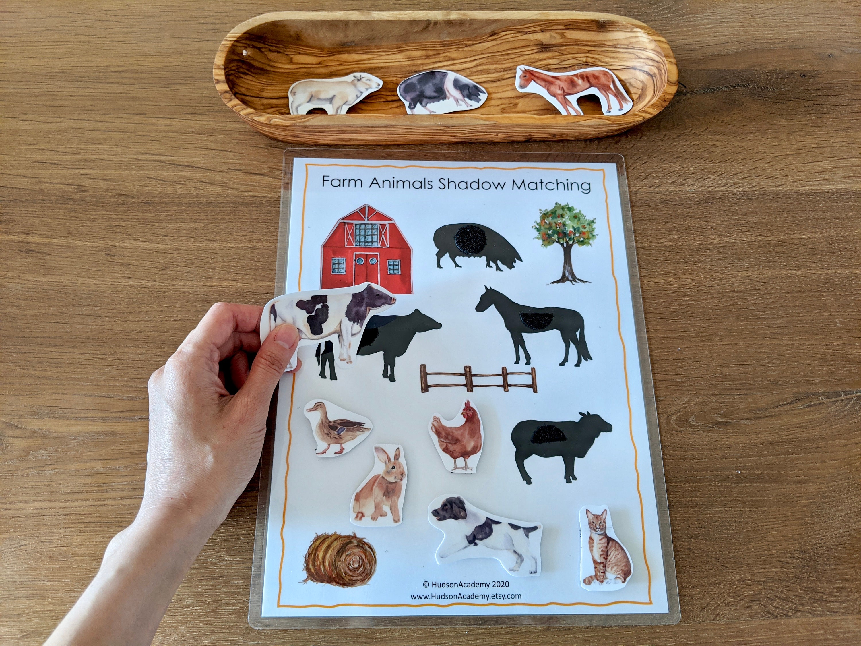 Farm Animals Shadow Matching Busy Book Page Busy Binder | Etsy