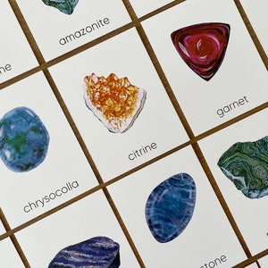 Gemstones Montessori Flashcards, Montessori Materials Printable ...