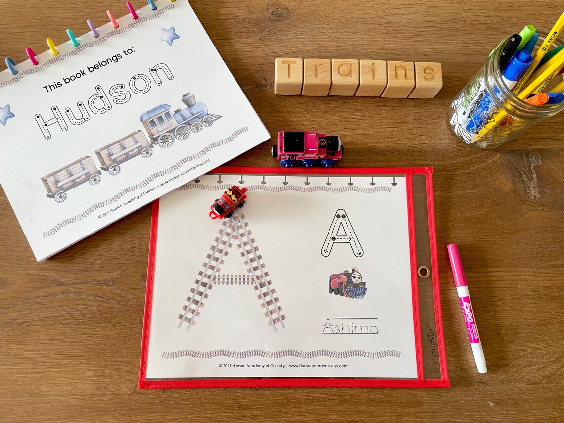 Thomas Trains Alphabet Book: Personalized Letter Tracing Worksheet ...