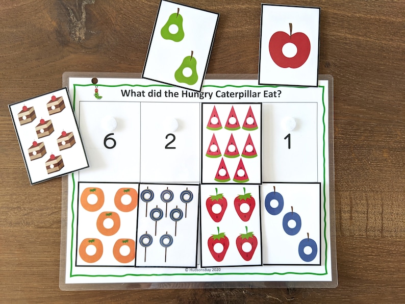 Hungry Caterpillar Numbers Worksheet: Toddler Printable (instant ...
