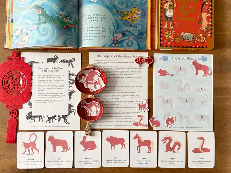 Legend of the Great Race; Chinese Zodiac Printable Craft & Movement ...