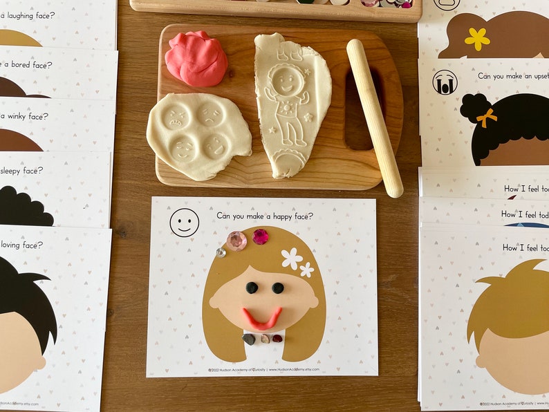 Emotions Play Dough Mats Playdoh Gift for Kids Busy Book - Etsy