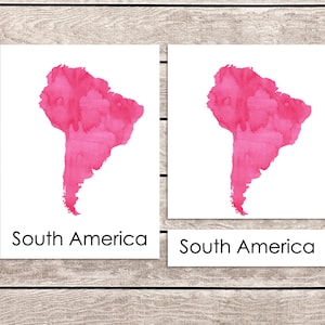 7 Continents Montessori Cards: Watercolor Geography Learning (digital ...