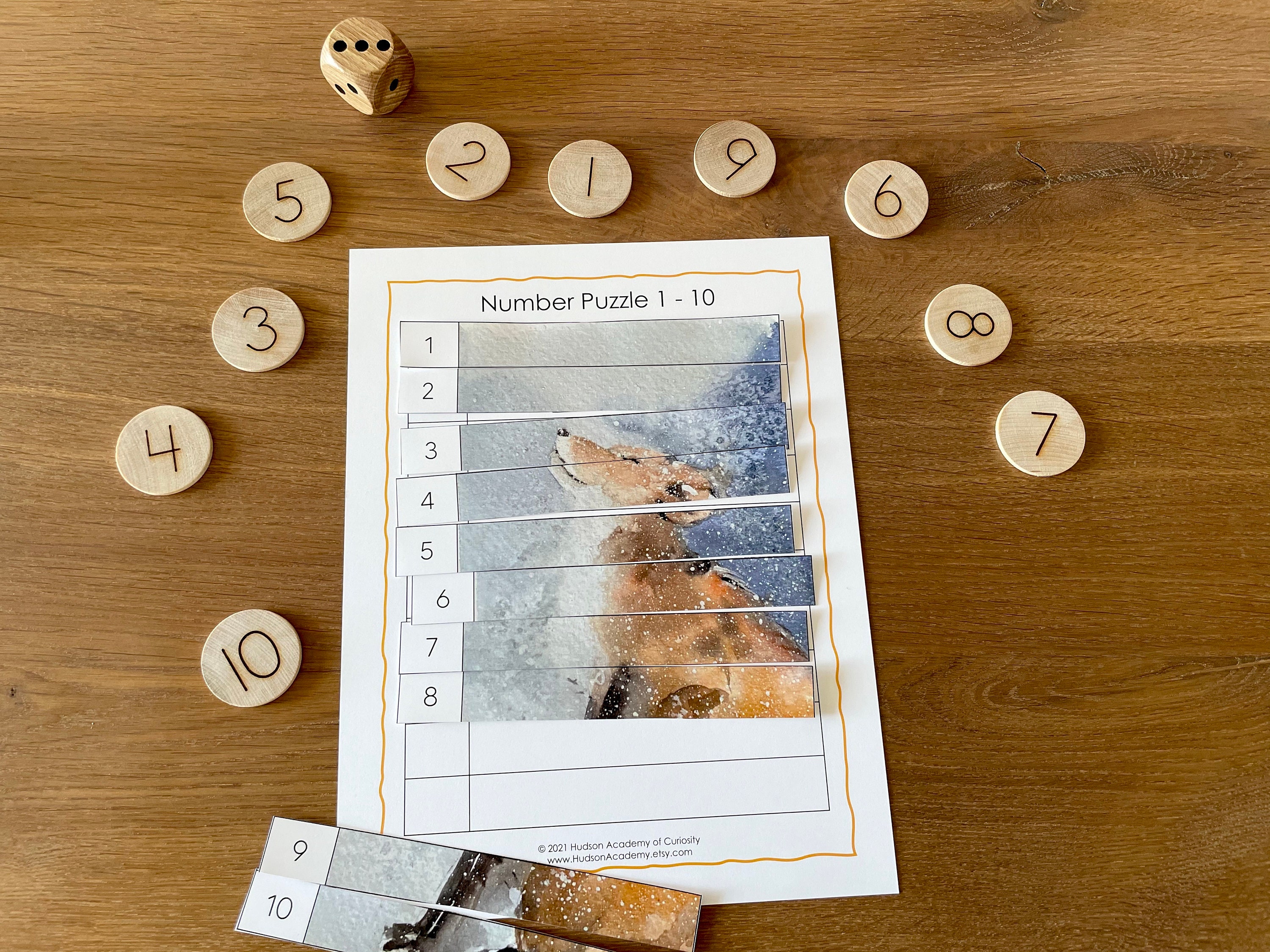 Animals Counting Puzzle Numbers and Counting Forest | Etsy