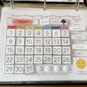 Perpetual Calendar Printable, Morning Basket, Morning Binder, Preschool ...