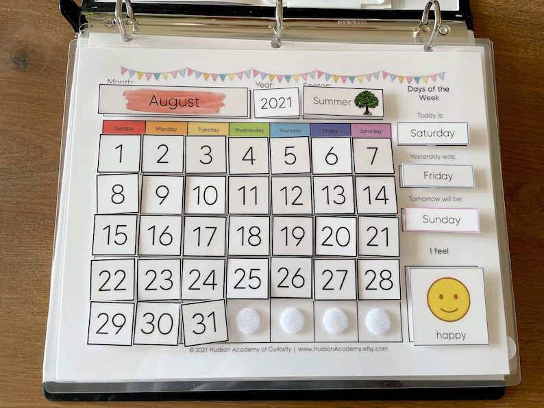 Perpetual Calendar Printable Morning Basket Morning Binder | Etsy