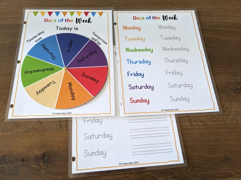Days of the Week Circle Time Printable Days of the Week | Etsy