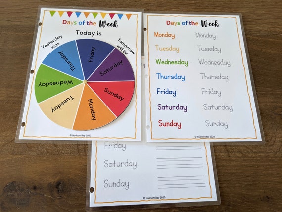 Days of the Week Circle Time Printable Days of the Week | Etsy