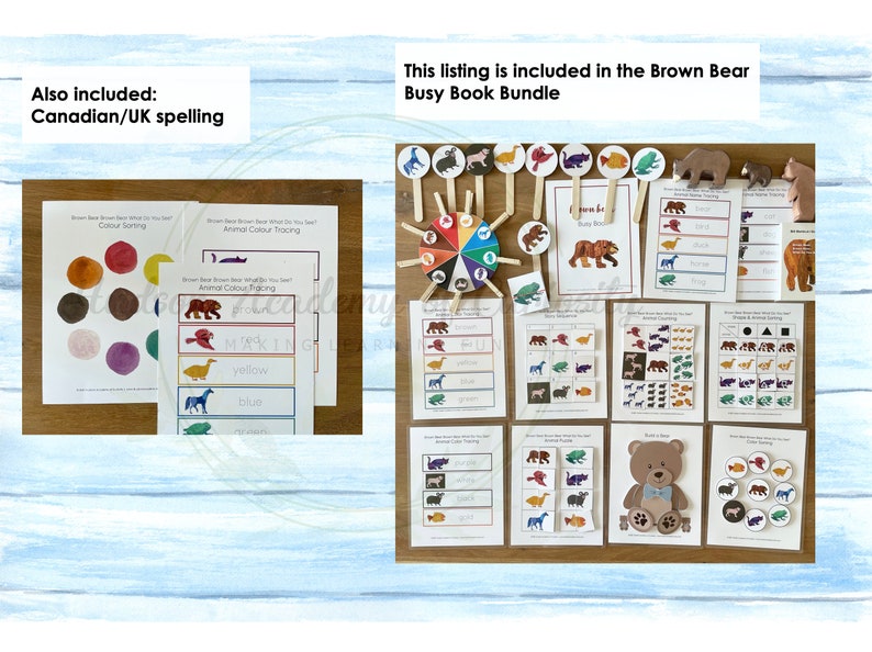 Brown Bear Busy Book: Shape & Color Sorting Game (digital Download) - Etsy