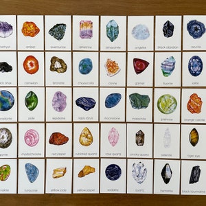 Gemstones Montessori Flashcards: Minerals & Crystals Learning (digital ...