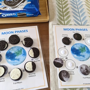 Moon Phases Printable, Phases of the Moon Flashcards, Educational ...