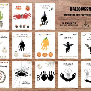 Halloween Handprint Craft Bundle, Skeleton Handprint Footprint, Craft ...