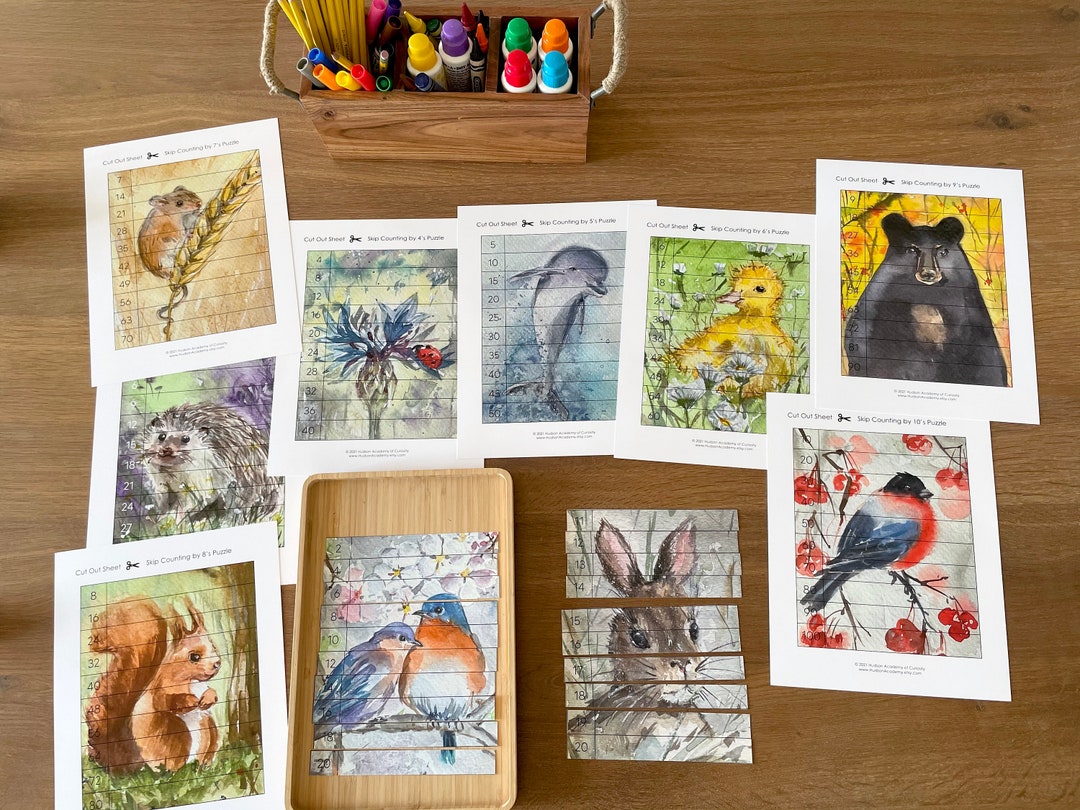 Animals Counting Puzzle, Numbers and Counting, Forest Schooling, Skip ...