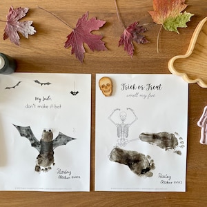 Halloween Handprint Craft Bundle, Skeleton Handprint Footprint, Craft ...