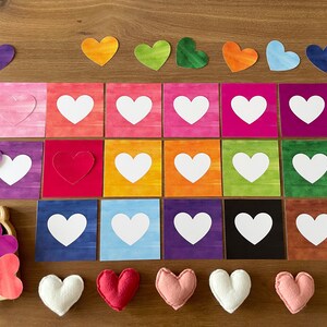 Valentine's Day Hearts Color Matching: Montessori Printable (PDF) - Etsy