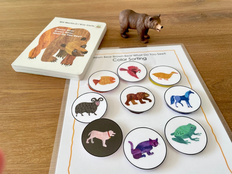 Brown Bear Color Matching Game: Eric Carle Toddler Busy Book (digital ...