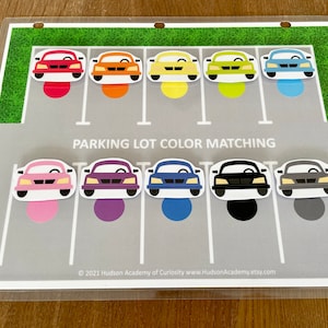 Parking Lot Color Matching Game: Toddler Learning Activity (digital ...