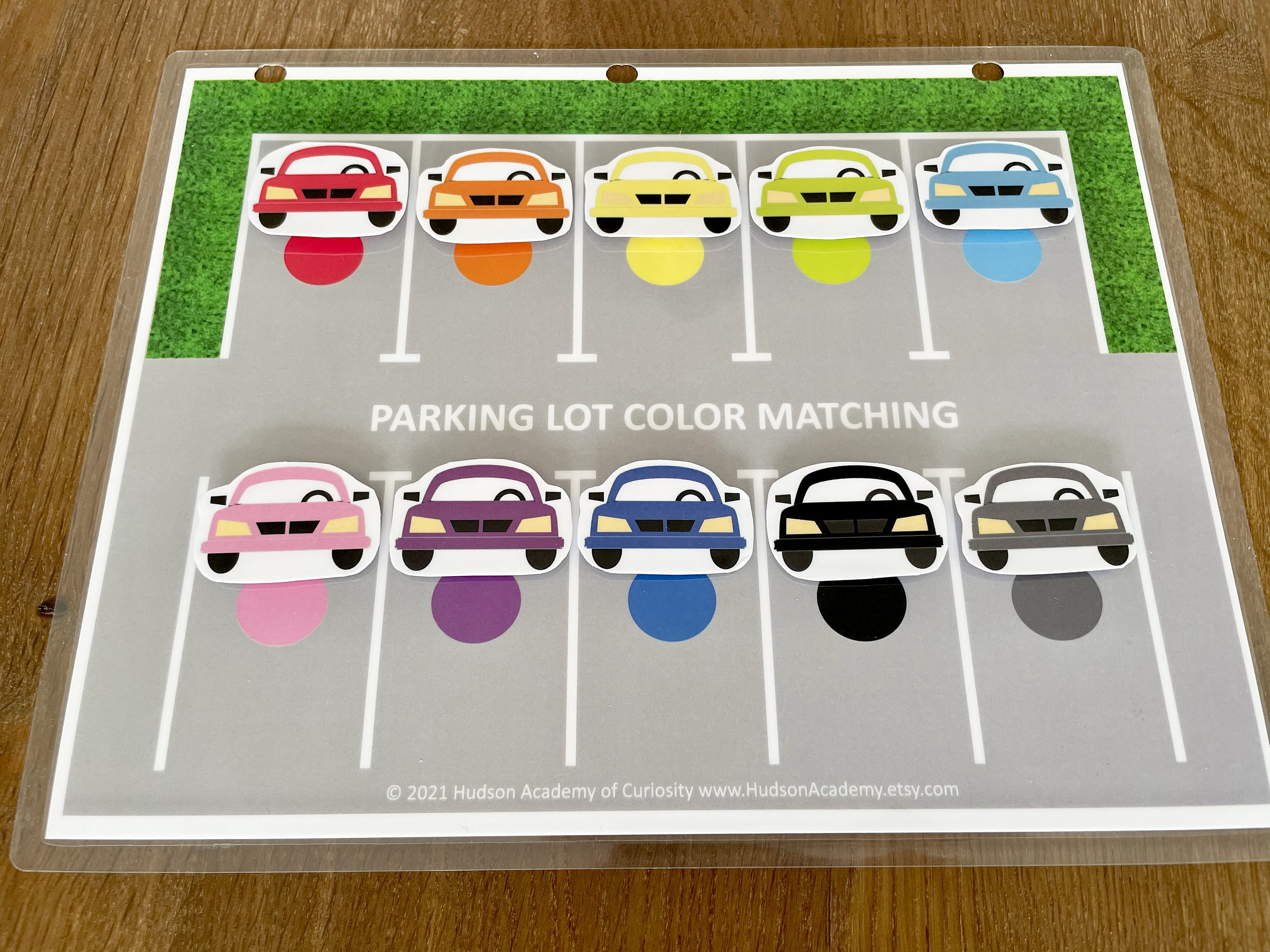 Parking Lot Color Matching Game: Toddler Learning Activity (digital ...