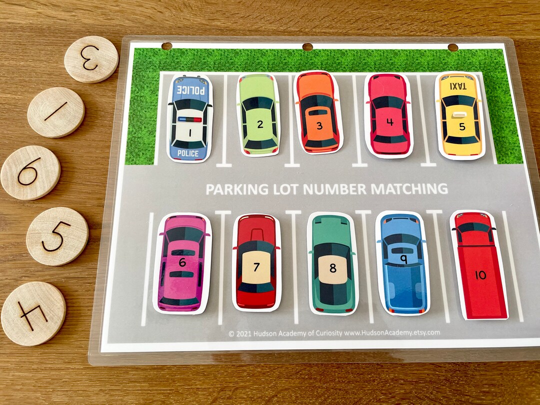 Toddler Busy Book Page, Parking Lot Number Matching, Things That Go ...