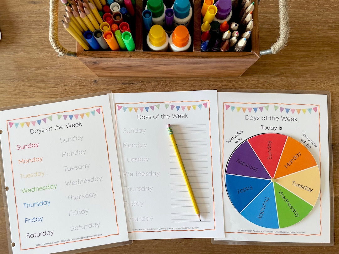 Days of the Week Circle Time Printable, Morning Binder, Days of the ...