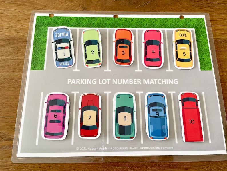 Toddler Busy Book Page Parking Lot Number Matching Things - Etsy