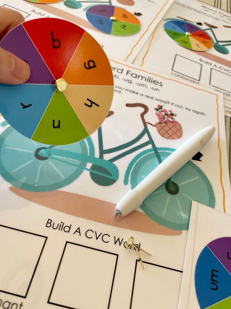 CVC Phonics Game Sight Words Printable Word Families Busy | Etsy