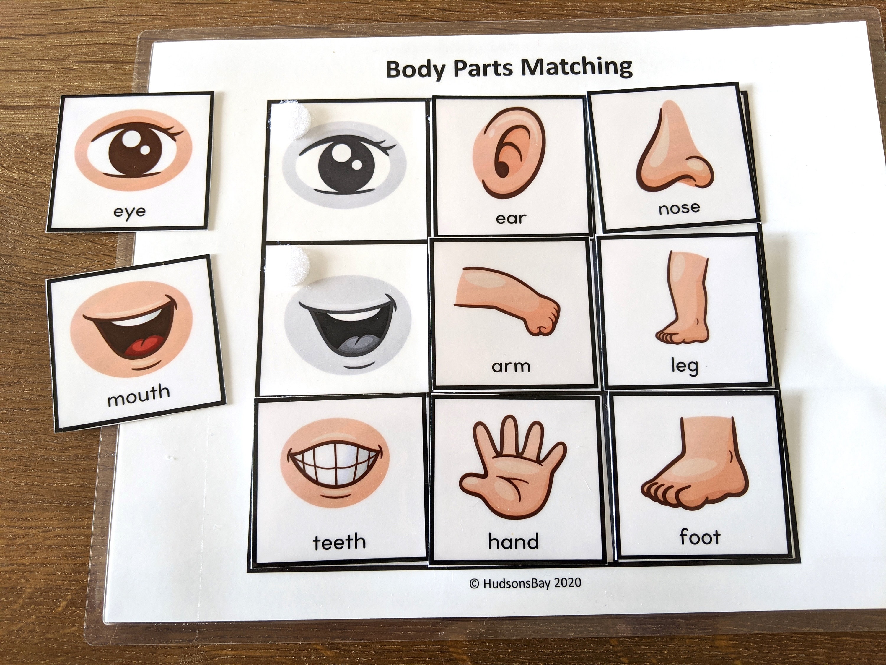 toddler-busy-book-page-body-parts-matching-toddler-learning-etsy-uk