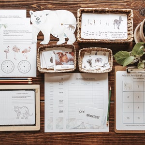 Zoology Themed Math Unit, Zoo Animals Busy Book, Telling-time, Animal ...